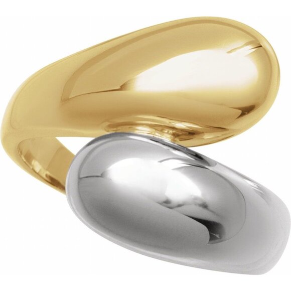 Stuller | Jewelry | 8k Yellow White Gold Bypass Ring Bold Style With ...